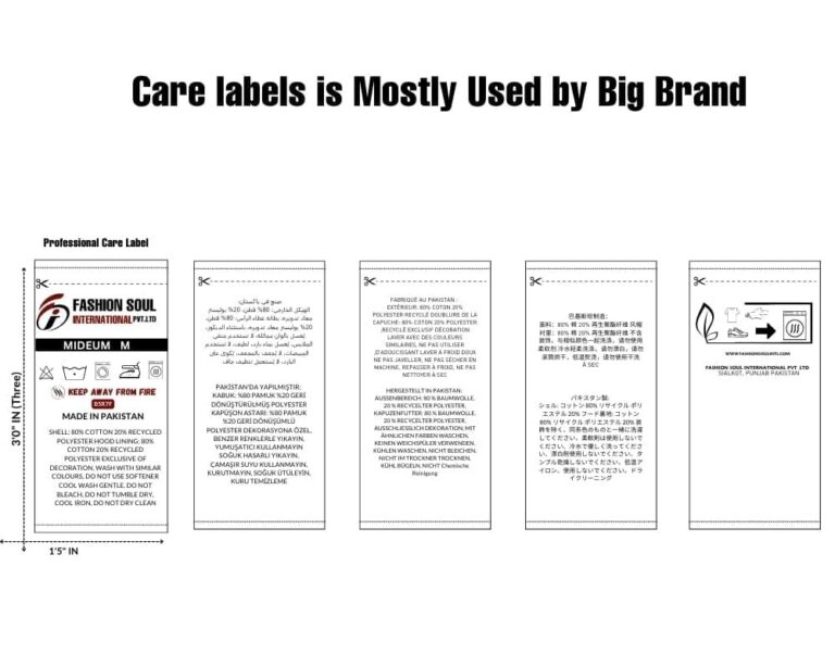 Care labels: things you should know size, material, and indicators.