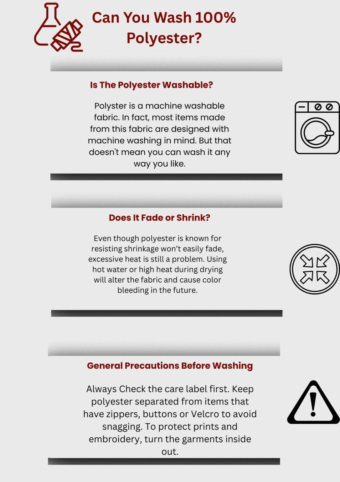 how to clean 100% polyester